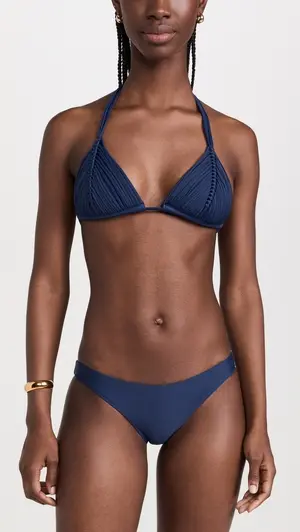 PQ SWIM Isla Triangle Bikini Top - Navy