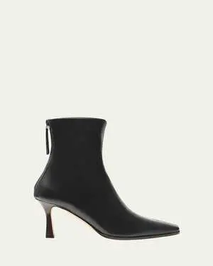 EMME PARSONS Emme Parsons Leather Stiletto Ankle Booties - Black Nappa