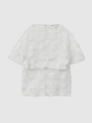 Anna Quan Sheer Applique Top