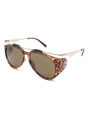Saint Laurent Sl M137 Amelia Pilot Sunglasses - Brown