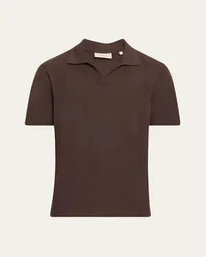 FRAME Jacquard Polo Shirt Brown