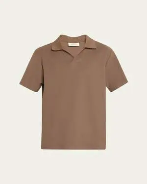 FRAME Jacquard Polo Shirt Soft Mocha