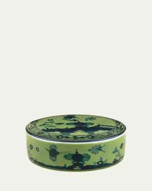 GINORI 1735 Malachite Round Covered Box Oi Malachite