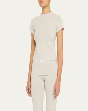 SKIMS Cotton Jersey Crewneck T-shirt - Light Heather Grey