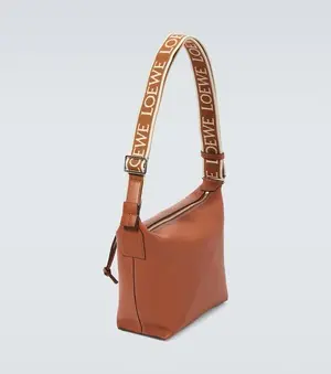 Loewe Cubi Small Leather Crossbody Bag - Brown