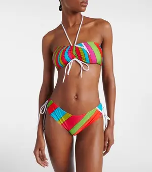 Emilio Pucci Iride Printed Bandeau Bikini Top
