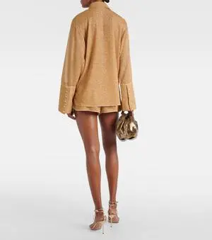 Oseree Lumière Lamé Shirt - Gold