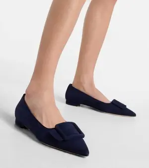 Manolo Blahnik Maysale Ballet Flats - Blue