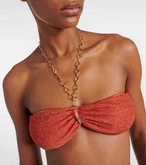 Oseree Lumière O Chain Lamé Bikini - Orange