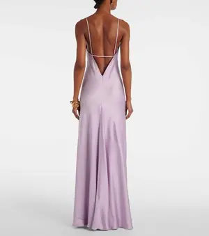 Victoria Beckham Satin Gown - Purple