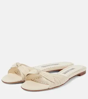 Manolo Blahnik Lolloflat Leather Mules