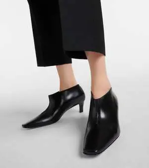 TOTEME Wide Shaft Leather Ankle Boots