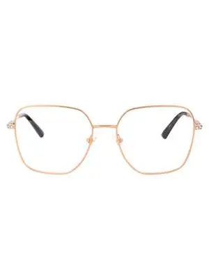 JIMMY CHOO Acetate Square Frame Optical Glasses 3006 Pale Gold