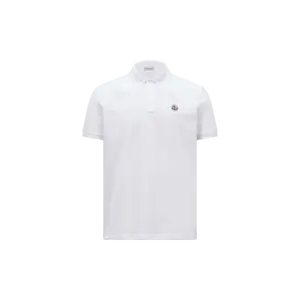 Moncler Moncler Logo Patch Cotton Piquet Polo Shirt White