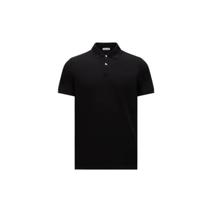 Moncler Moncler Logo Patch Cotton Piquet Polo Shirt Black