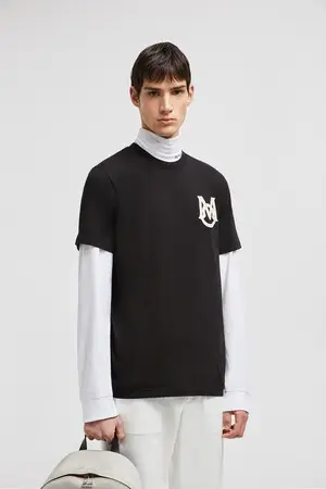 Moncler Monogram Cotton T-Shirt Black