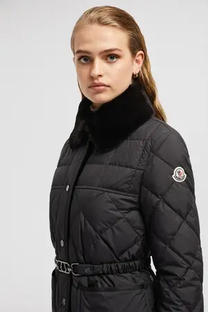 Moncler Cygne Faux Fur-trimmed Short Down Jacket
