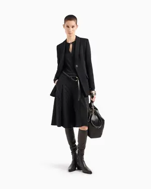Giorgio Armani Single-breasted Virgin Wool Jacket - Black