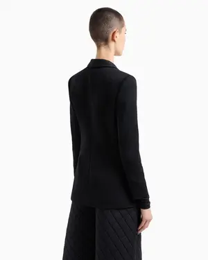Giorgio Armani Single-breasted Virgin Wool Jacket - Black