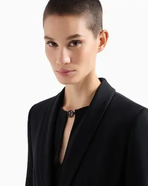 Giorgio Armani Single-breasted Virgin Wool Jacket - Black