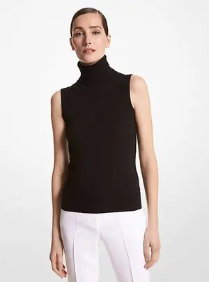 Michael Kors Cashmere Sleeveless Turtleneck