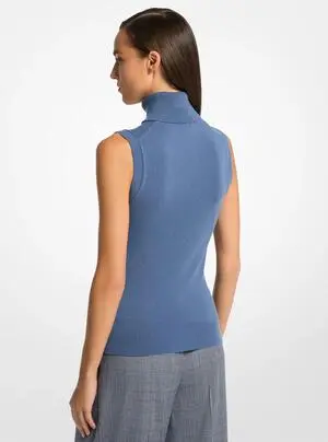 Michael Kors Cashmere Sleeveless Turtleneck - Grey