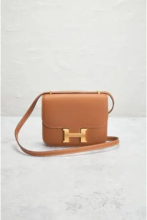 Hermès Epsom B Stamp Constance Shoulder Bag In Brown