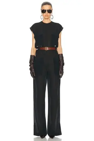 Saint Laurent Cap Sleeve Jumpsuit - Noir