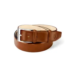 ASPINAL OF LONDON Classic Croc-effect Leather Belt - Brown