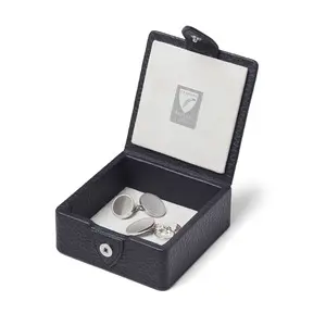 ASPINAL OF LONDON Stud Box In Tobacco Pebble - Blue