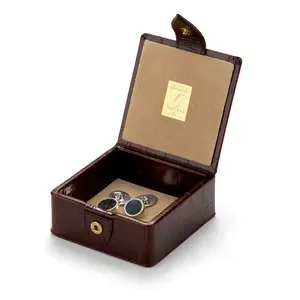 ASPINAL OF LONDON Stud Box In Tobacco Pebble - Brown