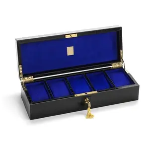 ASPINAL OF LONDON Five Piece Watch Box - Black