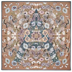 ASPINAL OF LONDON Botanical 'a' Silk Scarf In Bird - Neutral