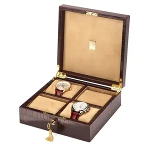 ASPINAL OF LONDON Harrison Four Piece Watch Box - Brown