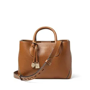 ASPINAL OF LONDON Midi London Tote In Pebble With Engravable Charm - Tan