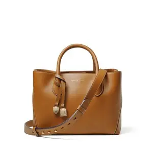 ASPINAL OF LONDON Midi London Tote In Pebble With Engravable Charm - Tan