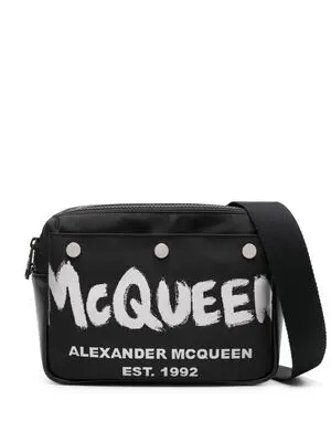Alexander McQueen Logo-print Messenger Bag - Black