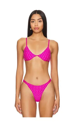 Superdown Zita Bikini Top - Hot Pink