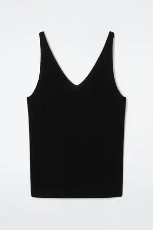 Cos Ribbed-knit Tank Top - Black