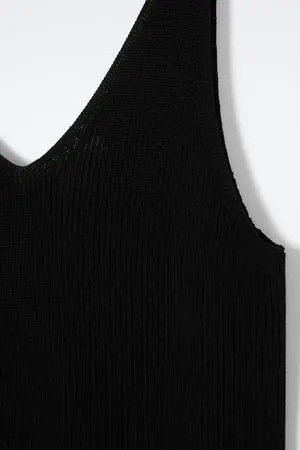 Cos Ribbed-knit Tank Top - Black