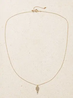 PERSEE Hand Of Fatima 18-karat Diamond Necklace
