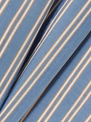 Brunello Cucinelli Pleated Striped Cotton And Silk-blend Shorts
