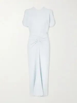 Victoria Beckham Gathered Crepe Midi Dress