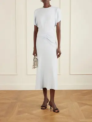 Victoria Beckham Gathered Crepe Midi Dress