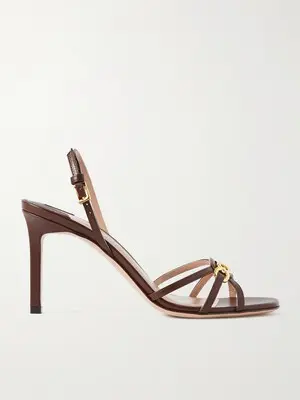 TOM FORD Embellished Leather Sandals - Brown