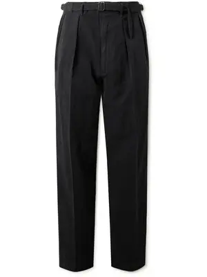 Kaptain Sunshine Gurkha Straight-Leg Belted Trousers In Black - 40