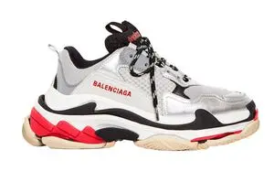 Balenciaga Triple S Sneakers - Black/silver/red
