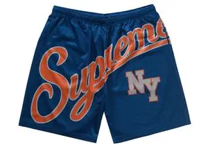 Supreme Big Script Mesh Short - Blue