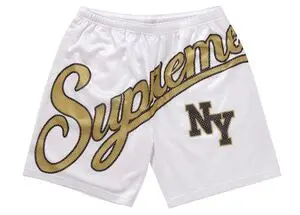 Supreme Big Script Mesh Short - White