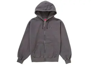 Supreme Overdyed Small Box Zip-up Hooded Sweatshirt - Black